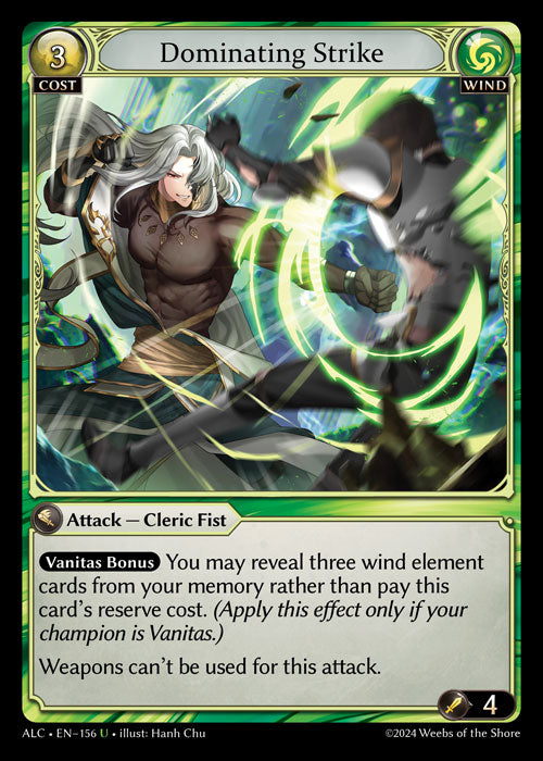 Grand Archive Alchemical Revolution 1st Edition Singles ALC 156 Dominating Strike – Transcendent ...