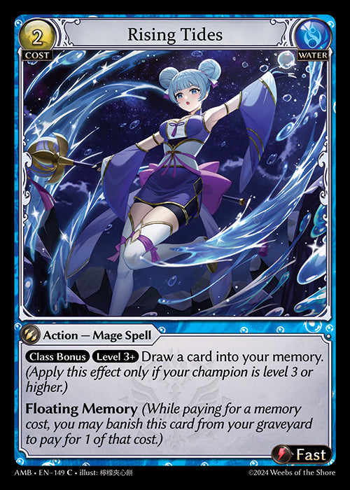 Grand Archive Mortal Amition 1st Edition Singles AMB 144 Rising Tides (C) – Transcendent Cards